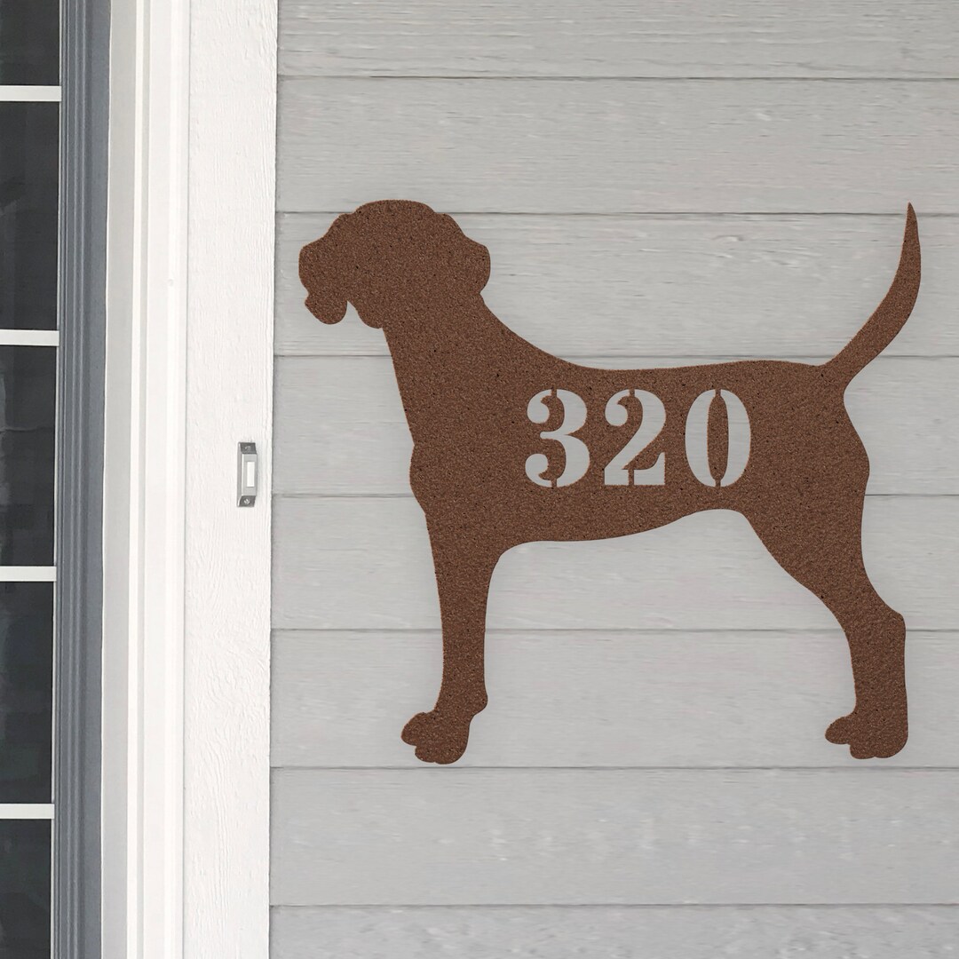 Personalized English Foxhound Address House Number Sign Metal Wall Art ...