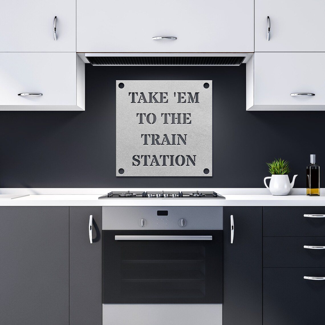 Take 'em to the Train Station Metal Sign, Funny Farmhouse Contemporary ...