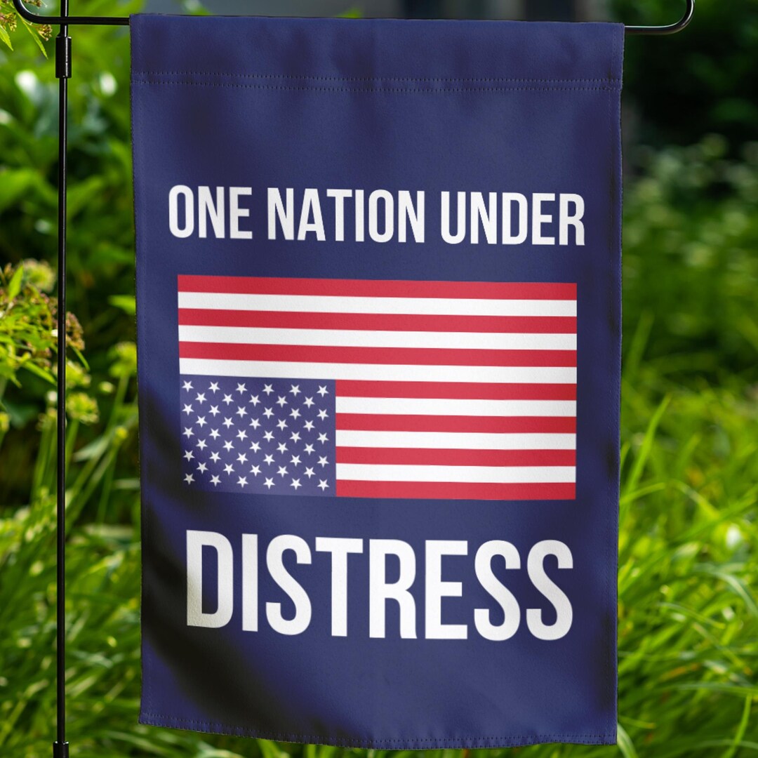 One Nation Under Distress House Garden Flag, Upside Down American Flag ...