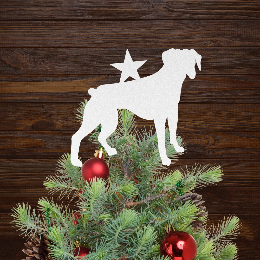 Boxer Dog Tree Topper Christmas Holiday Decoration Ornament Dog Gift ...