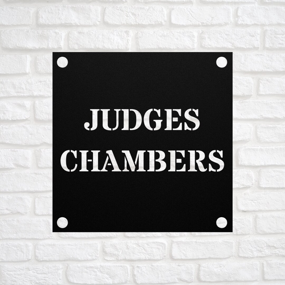 Judges Chambers Metal Sign Wall Art Plaque Front Door Hanger Home Decor ...