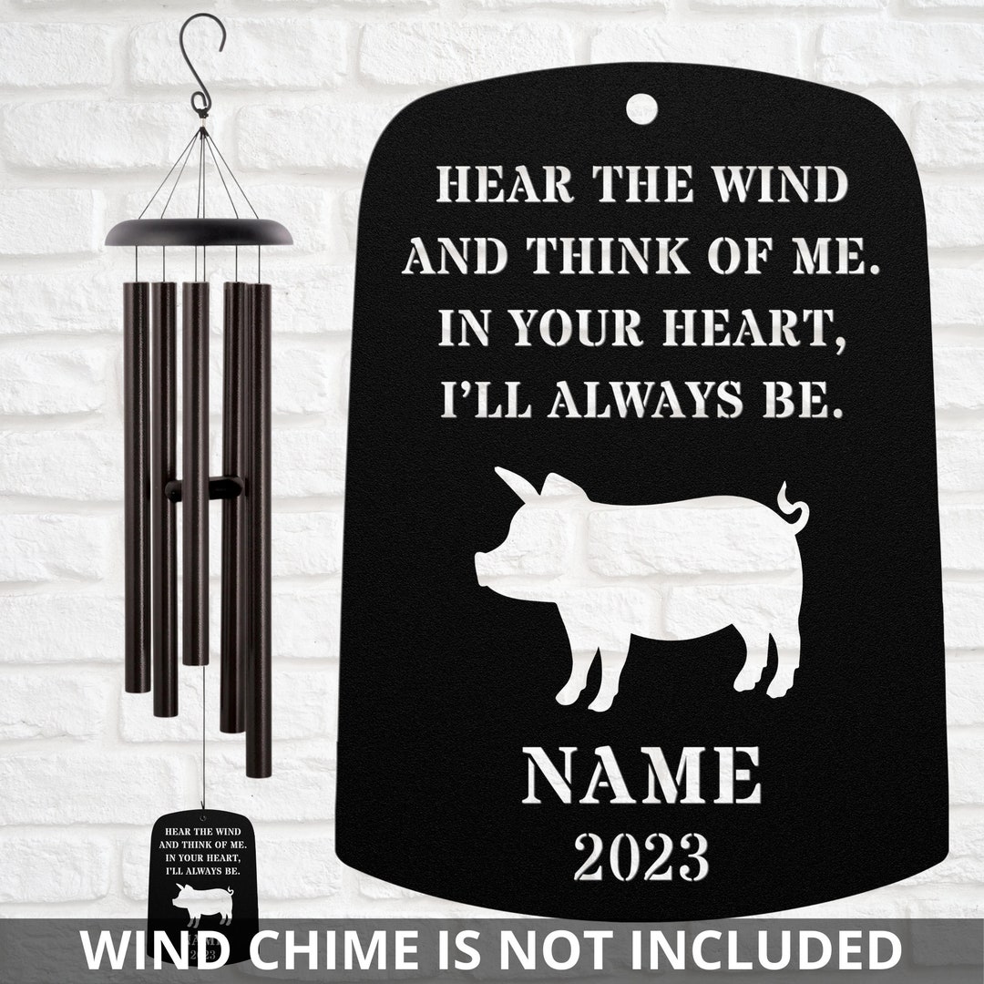 Pig Wind Chime Sail Pig Memorial Pig Loss Gift Sympathy Bereavement ...