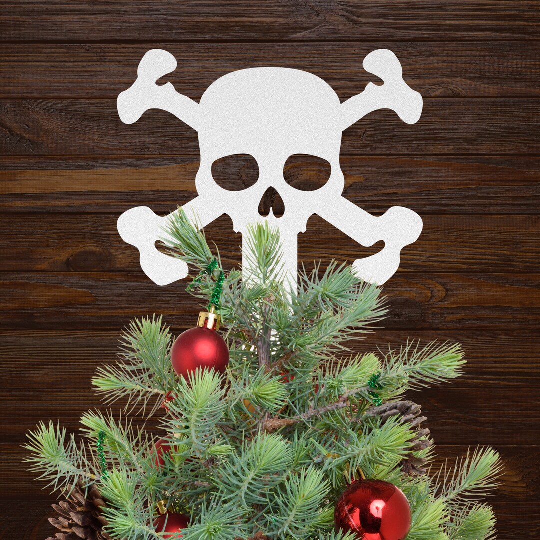 Skull Tree Topper - White Metal Tree Topper - Etsy
