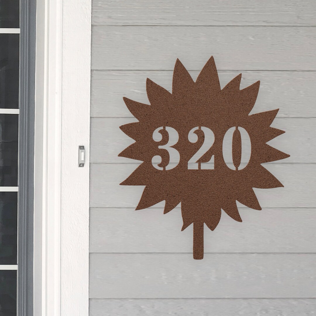 Personalized Sunflower Address House Number Sign Metal Wall Art, Custom ...