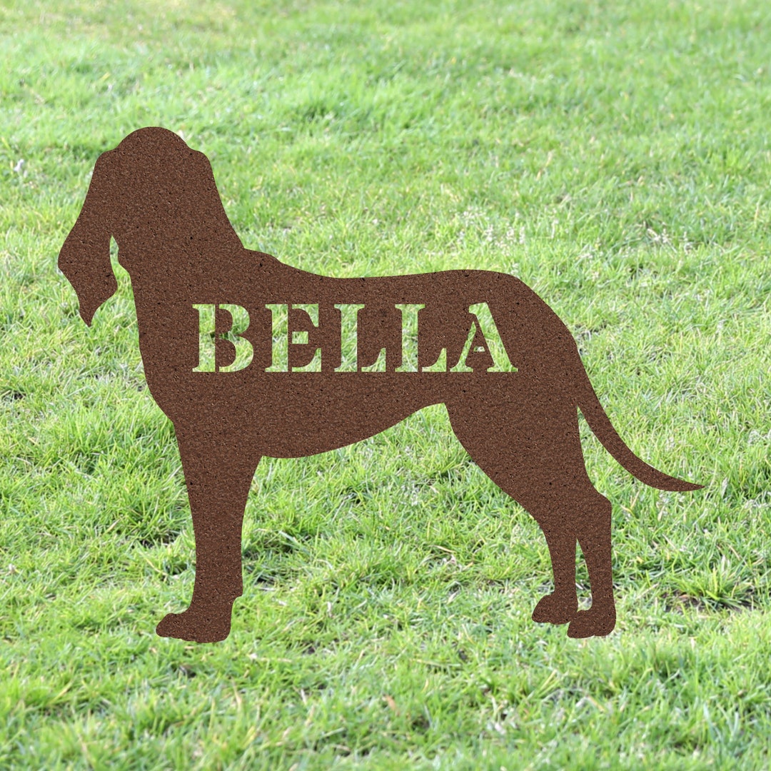 Personalized Black and Tan Coonhound Yard Statue Stake, Custom Outdoor ...