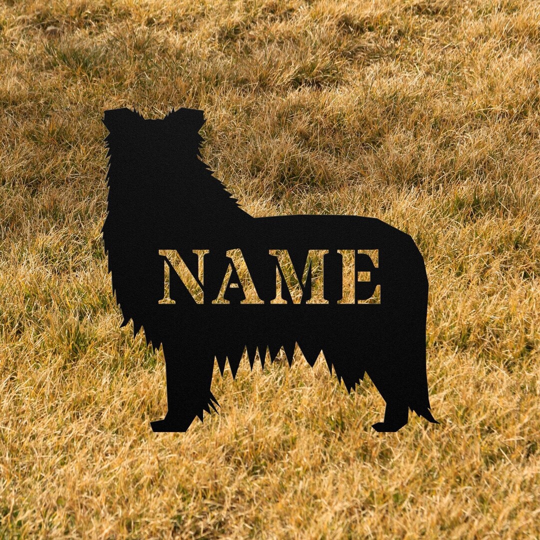 Personalized Border Collie Garden Statue Stake, Custom Border Collie ...