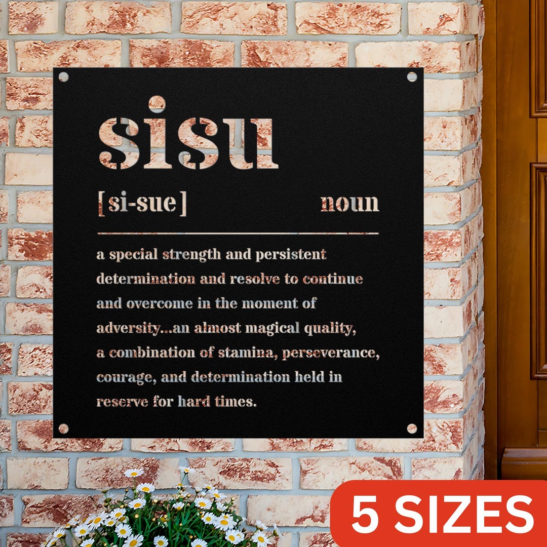 Sisu Definition Metal Sign Wall Art, Finnish Finland Sisu Sign, Sisu ...