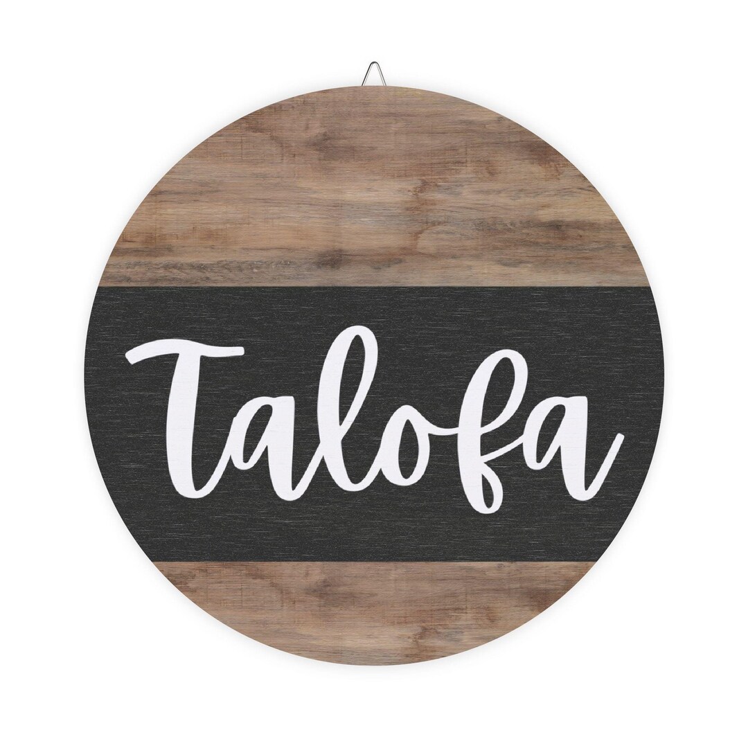Talofa Sign Samoan Door Hanger Wood Sign Front Door Wreath Front Door ...