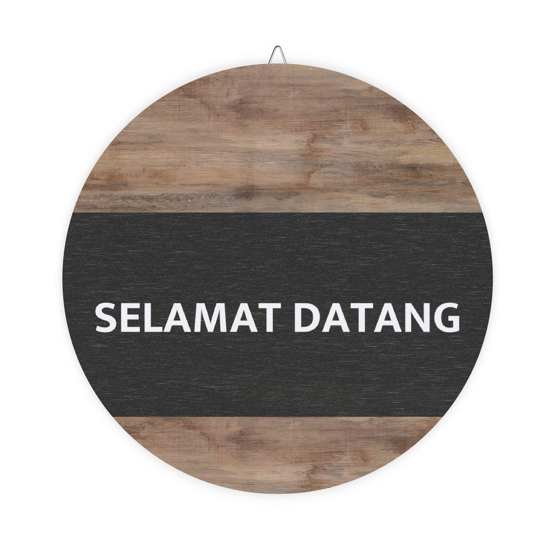 Indonesian Sign Selamat Datang Door Hanger Wood Sign Front Door Wreath ...