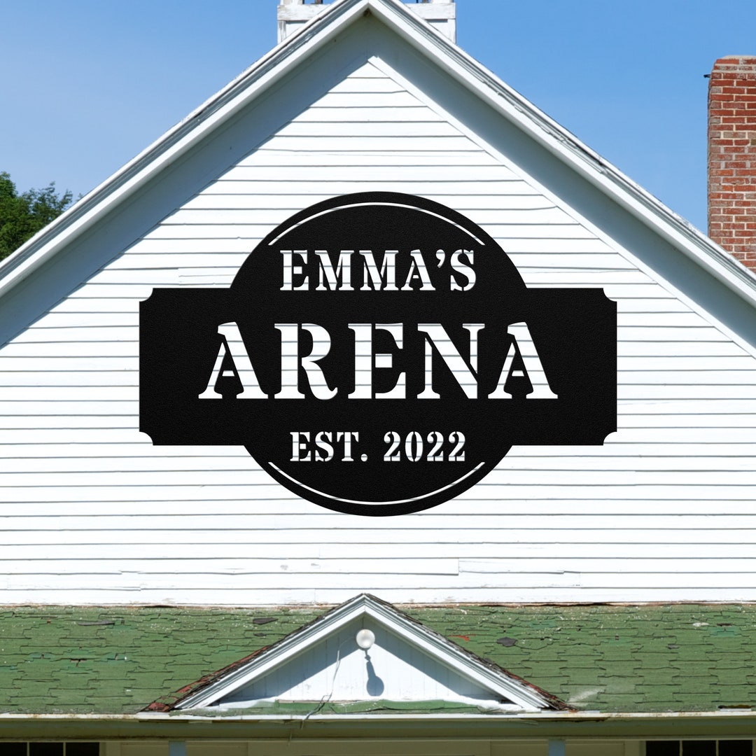 Personalized Arena Metal Sign Wall Art, Custom Arena Plaque Front Home ...