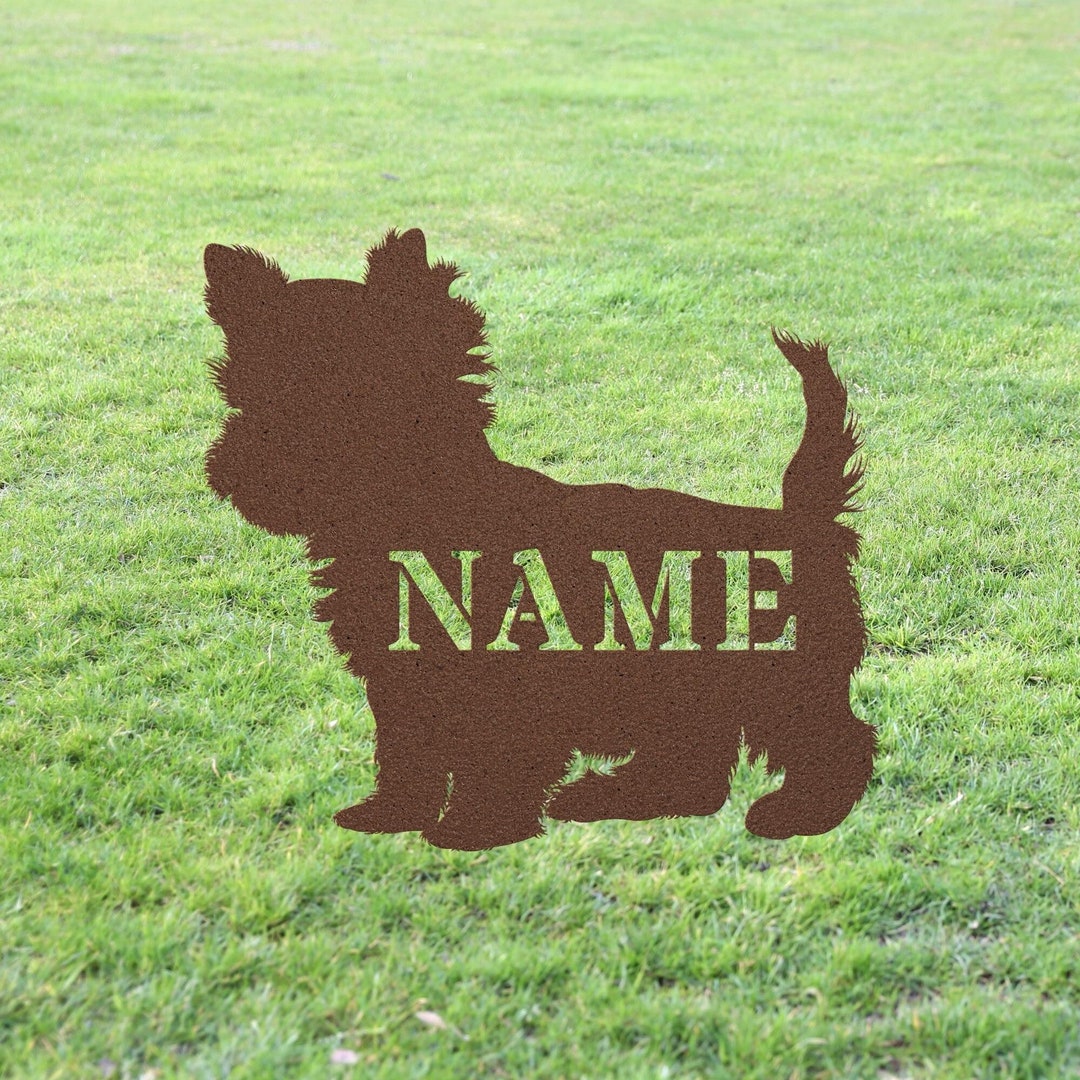 Personalized Yorkie Copper Garden Statue Stake, Custom Yorkshire ...