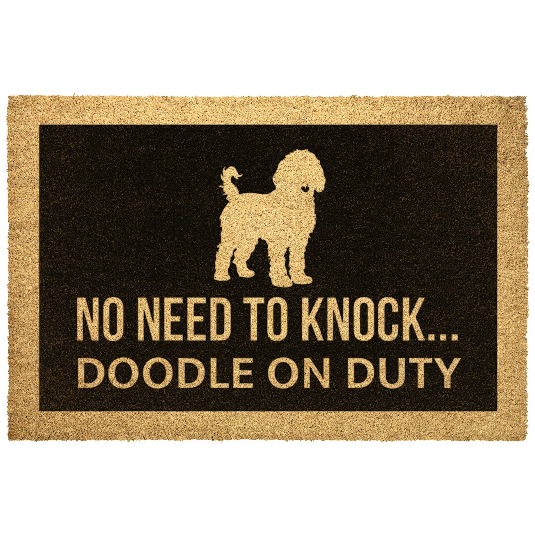 Doodle Doormat: Doodle on Duty Coir Doodle Welcome Mat for Doodle Mom ...
