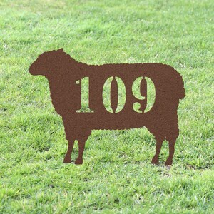Personalized Sheep Address Yard Sign, Sheep Metal Garden Statue Stake ...