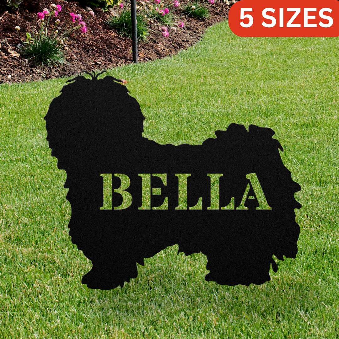 Personalized Puli Yard Statue Stake, Custom Puli Dog Outdoor Garden Art ...