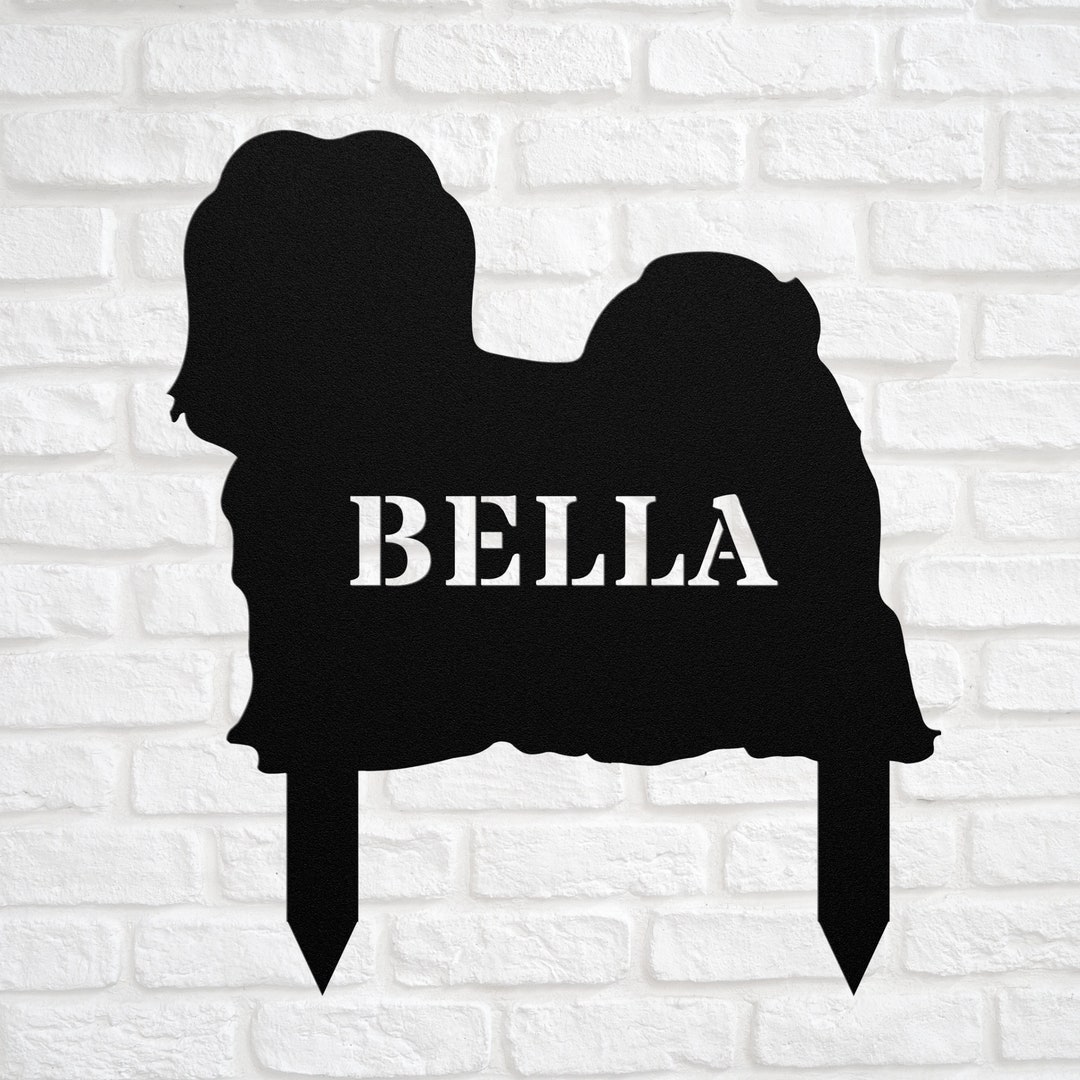 Lhasa Apso Yard Statue Stake Lhasa Apso Memorial Wind Chime Outdoor ...