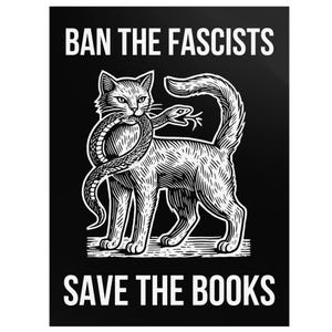Ban the Fascists Save the Books Poster Protest March Sign, Librarian ...