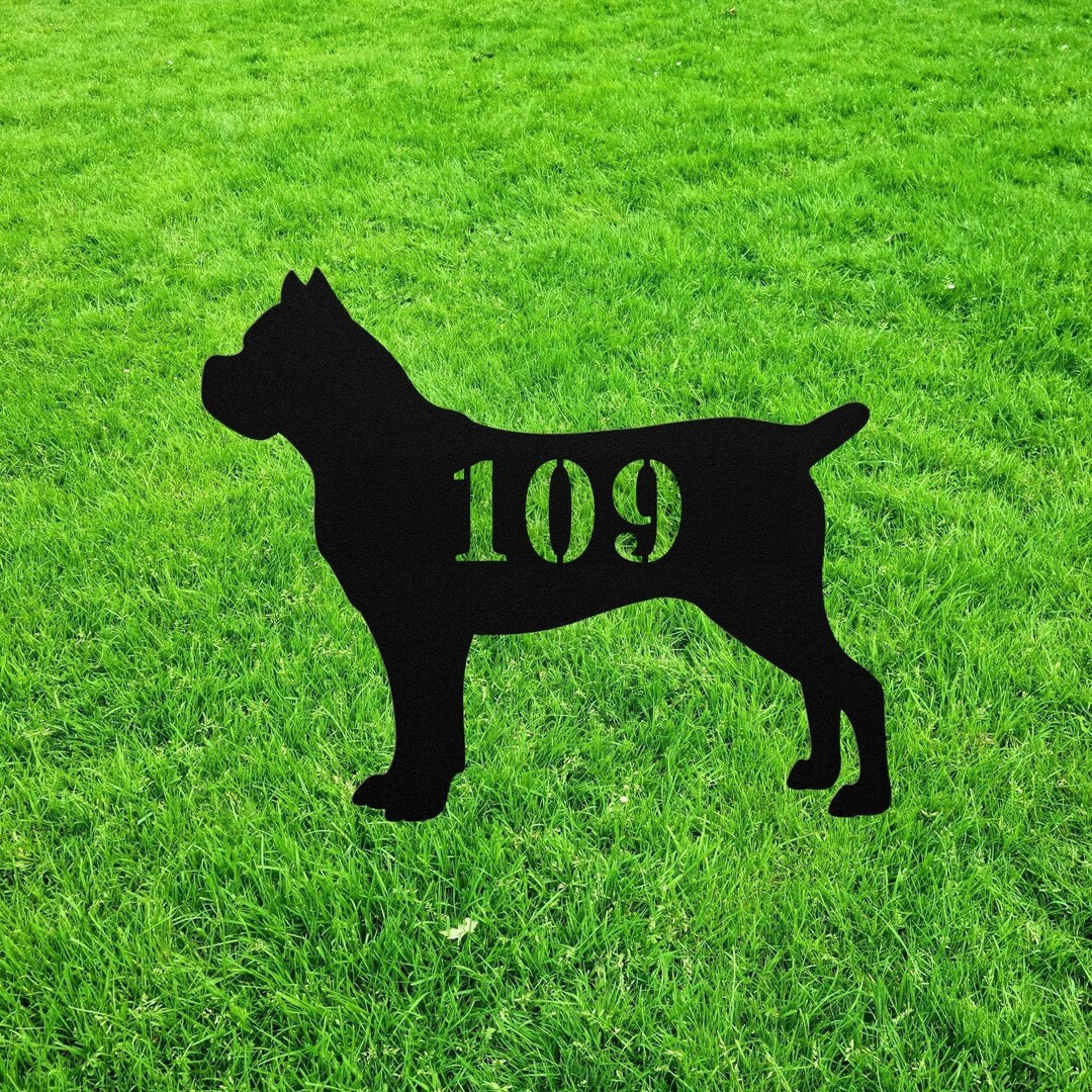 Cane Corso House Number Sign Yard Address Plaque Garden Lawn Stake ...