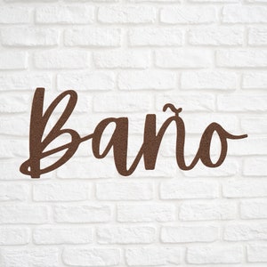 El Bano Sign Bath Spanish Metal Sign Restroom Bathroom - Etsy