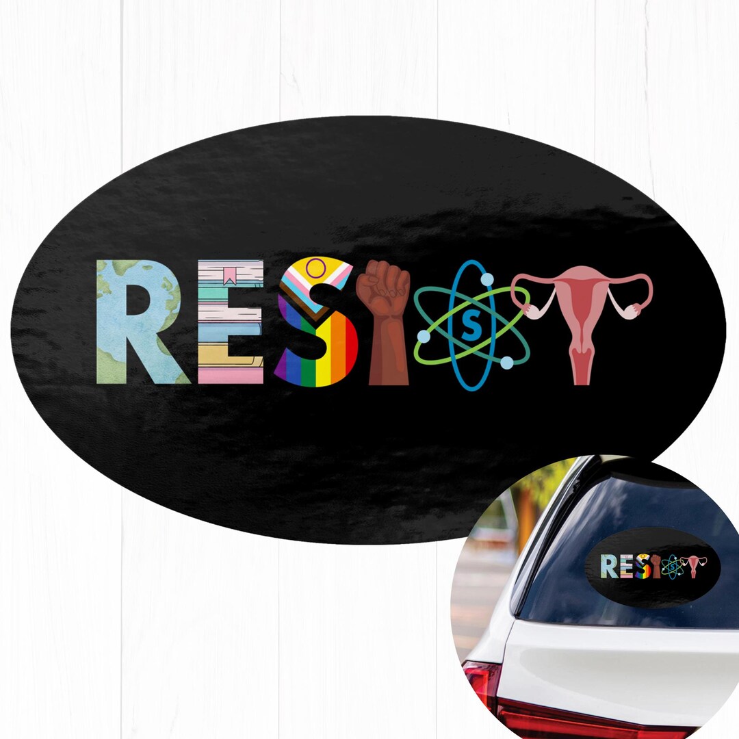 Resist Sticker Vinyl, Banned Books Reproductive LGBT Rights Social ...