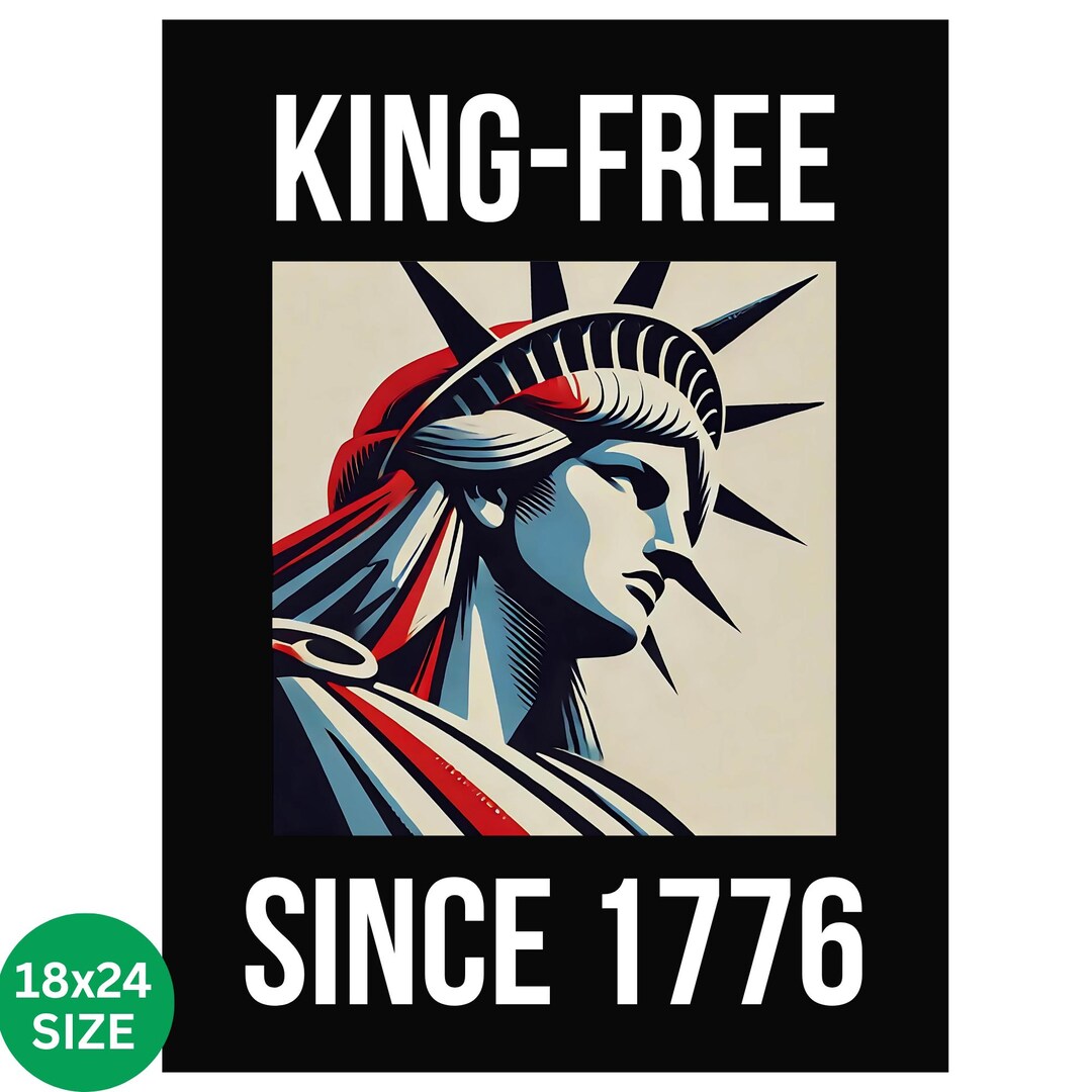King-free Poster Protest March Sign Poster No Kings in America Sign ...