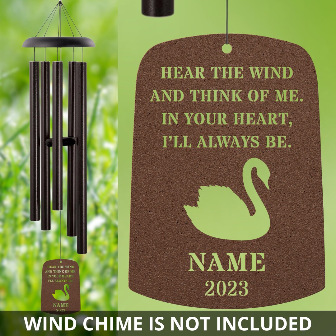 Swan Wind Chime Sail Swan Memorial Swan Loss Gift Sympathy Bereavement ...