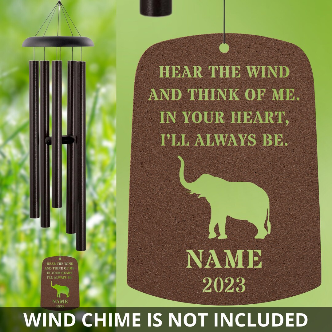 Elephant Wind Chime Sail Elephant Memorial Elephant Loss Gift Sympathy ...