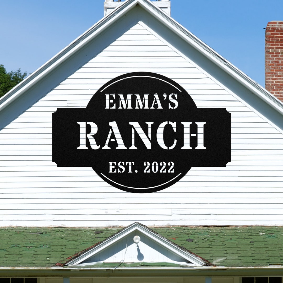 Personalized Ranch Metal Sign Wall Art, Custom Ranch Plaque Front Home ...