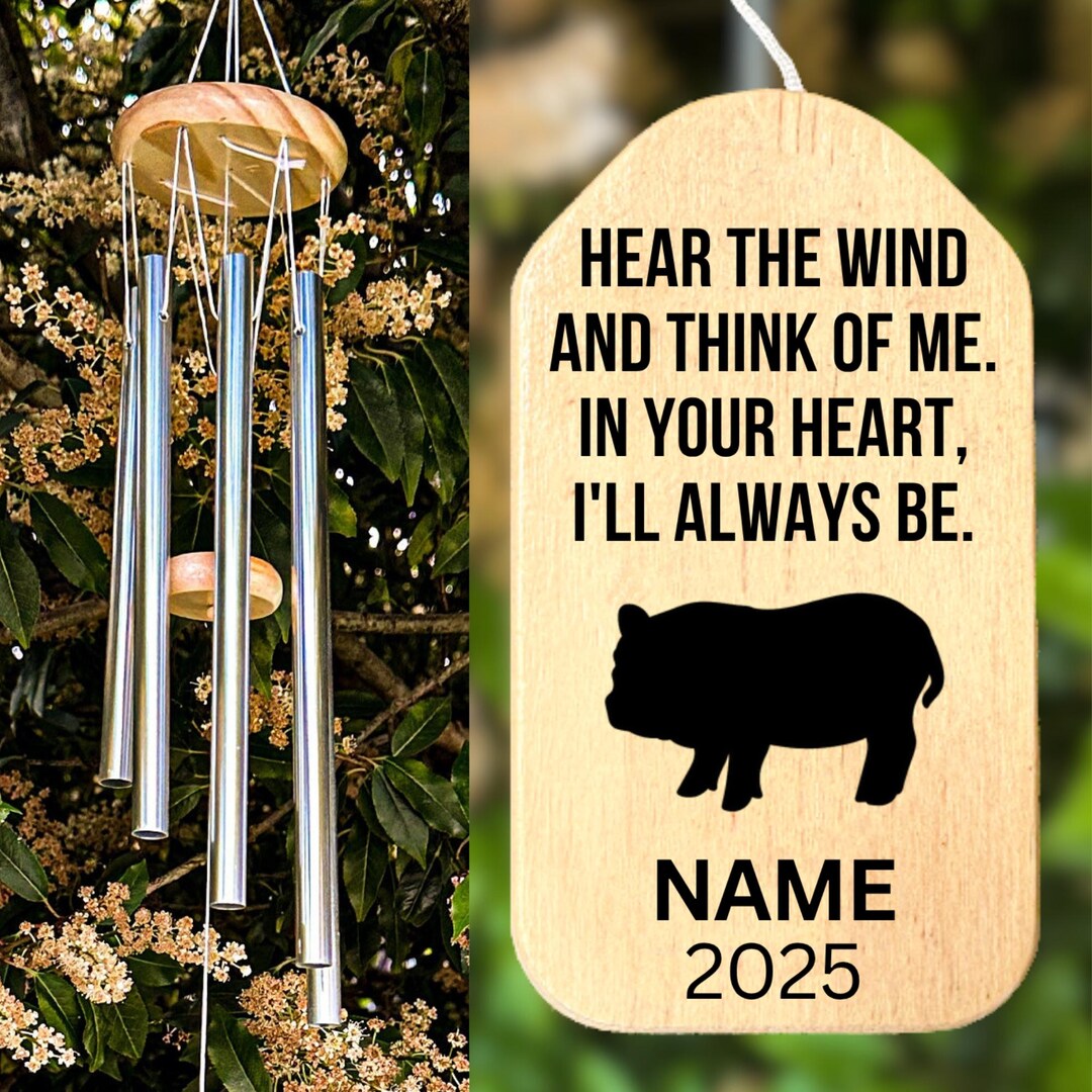 Miniature Pig Wind Chime Loss Miniature Pig Memorial Miniature Pig Loss ...
