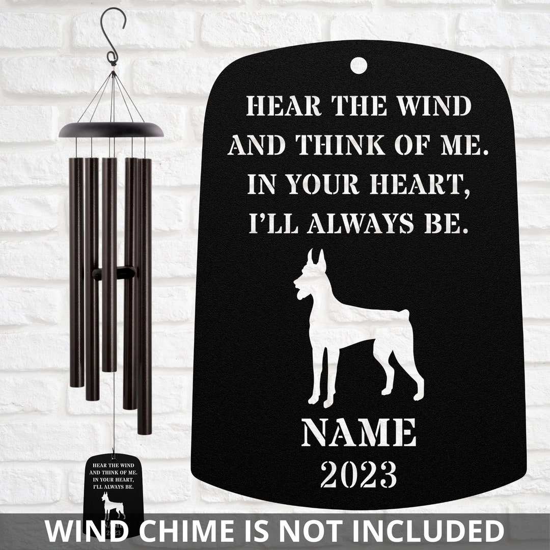 Doberman Wind Chime Sail Doberman Memorial Doberman Loss Gift Sympathy ...