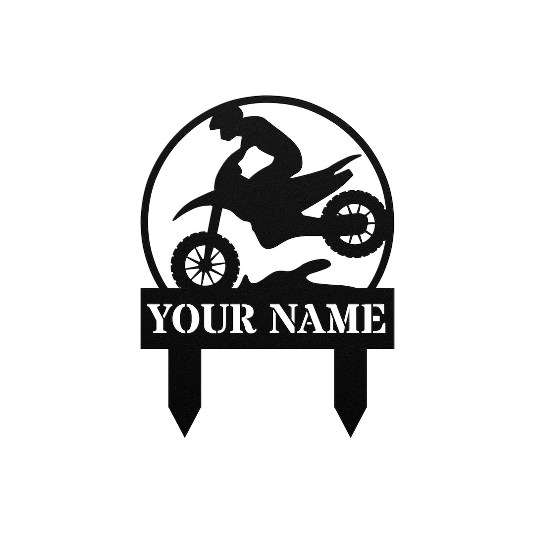 Custom Motocross Dirt Bike Yard Sign Stake, Personalized Biking Metal ...