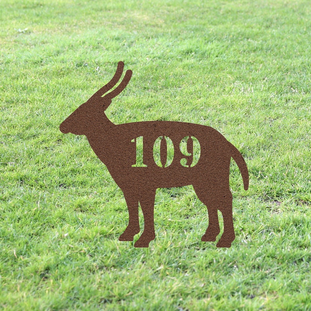 Bongo House Number Sign Yard Address Plaque Garden Lawn Stake Metal ...