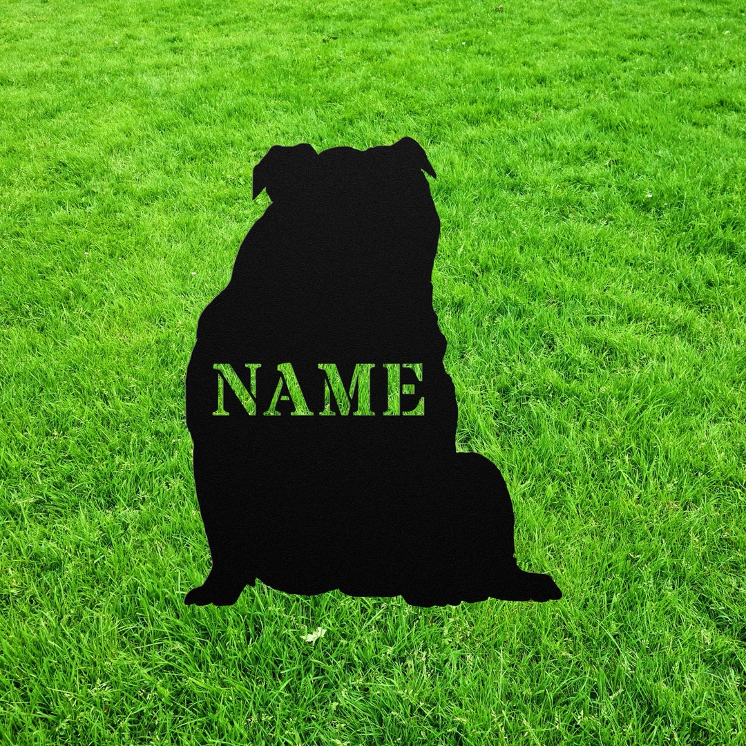 English Bulldog Memorial Stake Loss of English Bulldog Wind Chime Heart ...