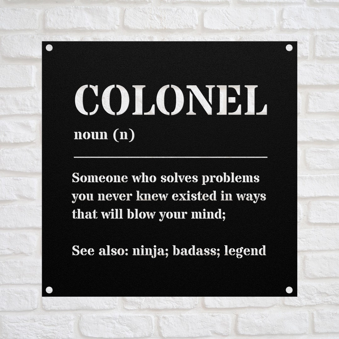 Funny Colonel Gift Metal Sign for Women and Men, for Birthday ...