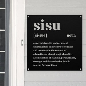 Sisu Definition Metal Sign Wall Art, Finnish Finland Sisu Sign, Sisu ...