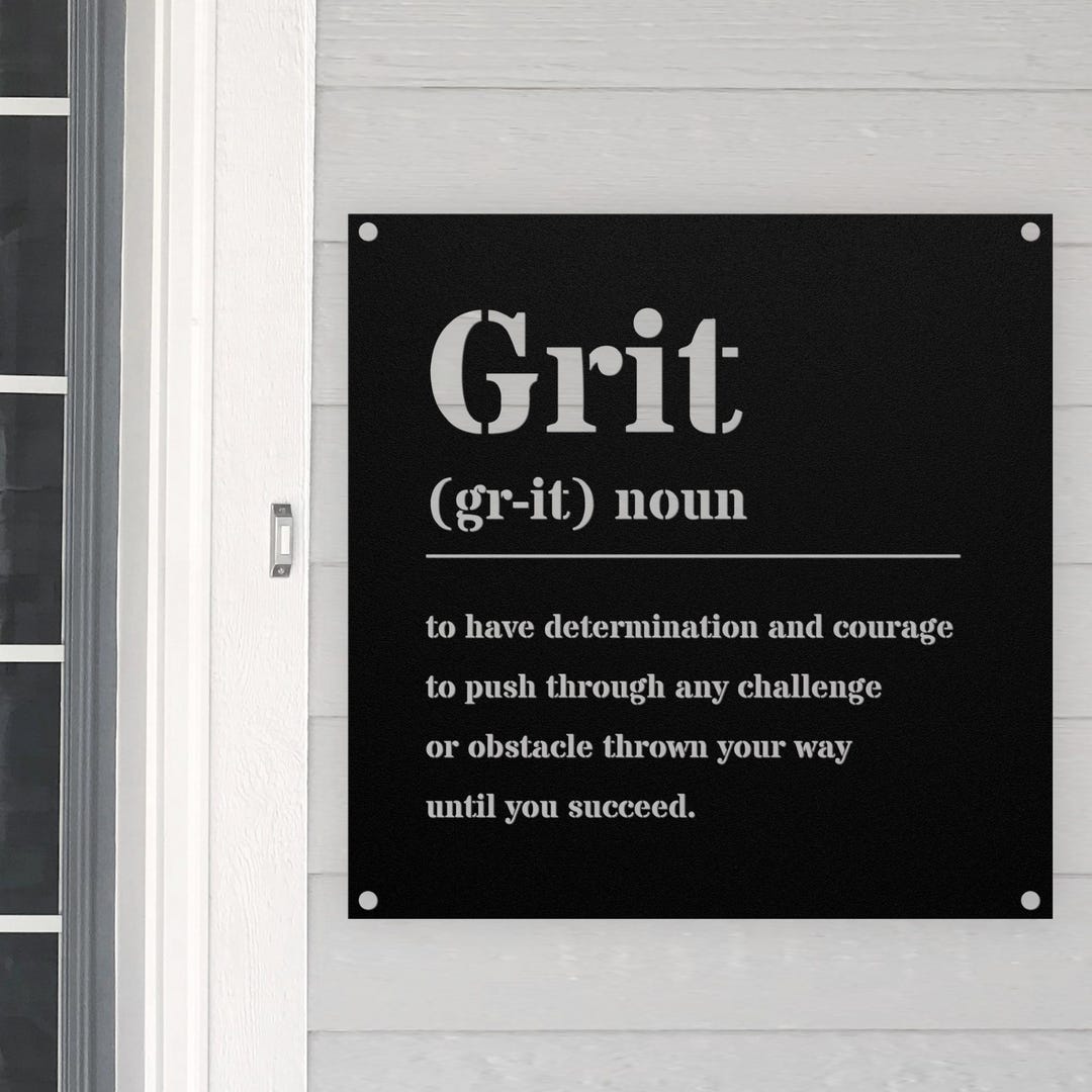 Grit Sign Metal Plaque, Inspirational Wall Art, Office Decor ...