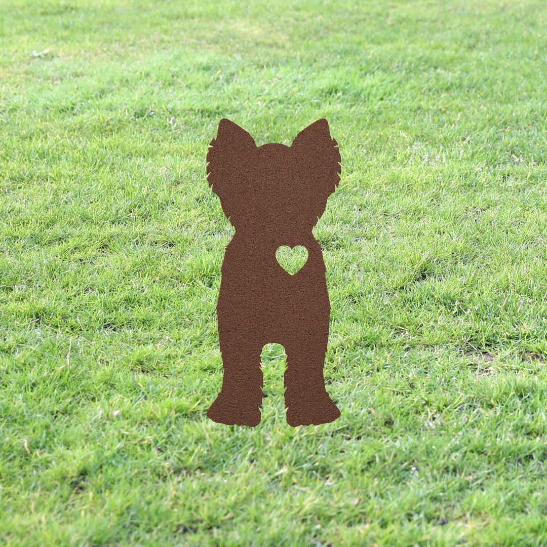 Personalized Yorkie Garden Statue Stake, Custom Yorkshire Terrier ...