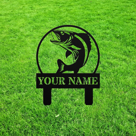 Custom Walleye Fish Yard Sign Stake Personalized Fishing - Etsy