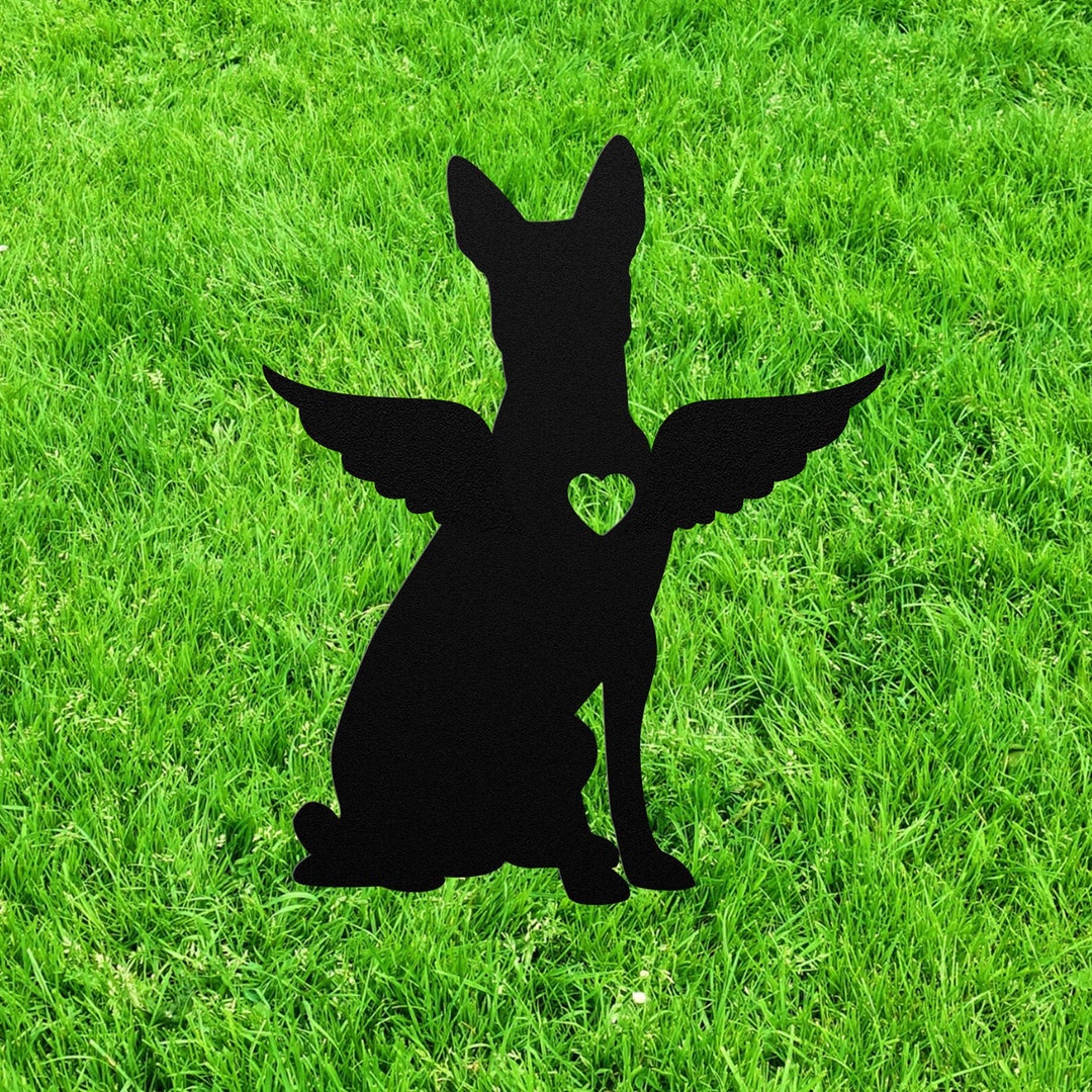 Basenji Angel Wings Garden Statue Stake, Custom Basenji Outdoor Yard ...