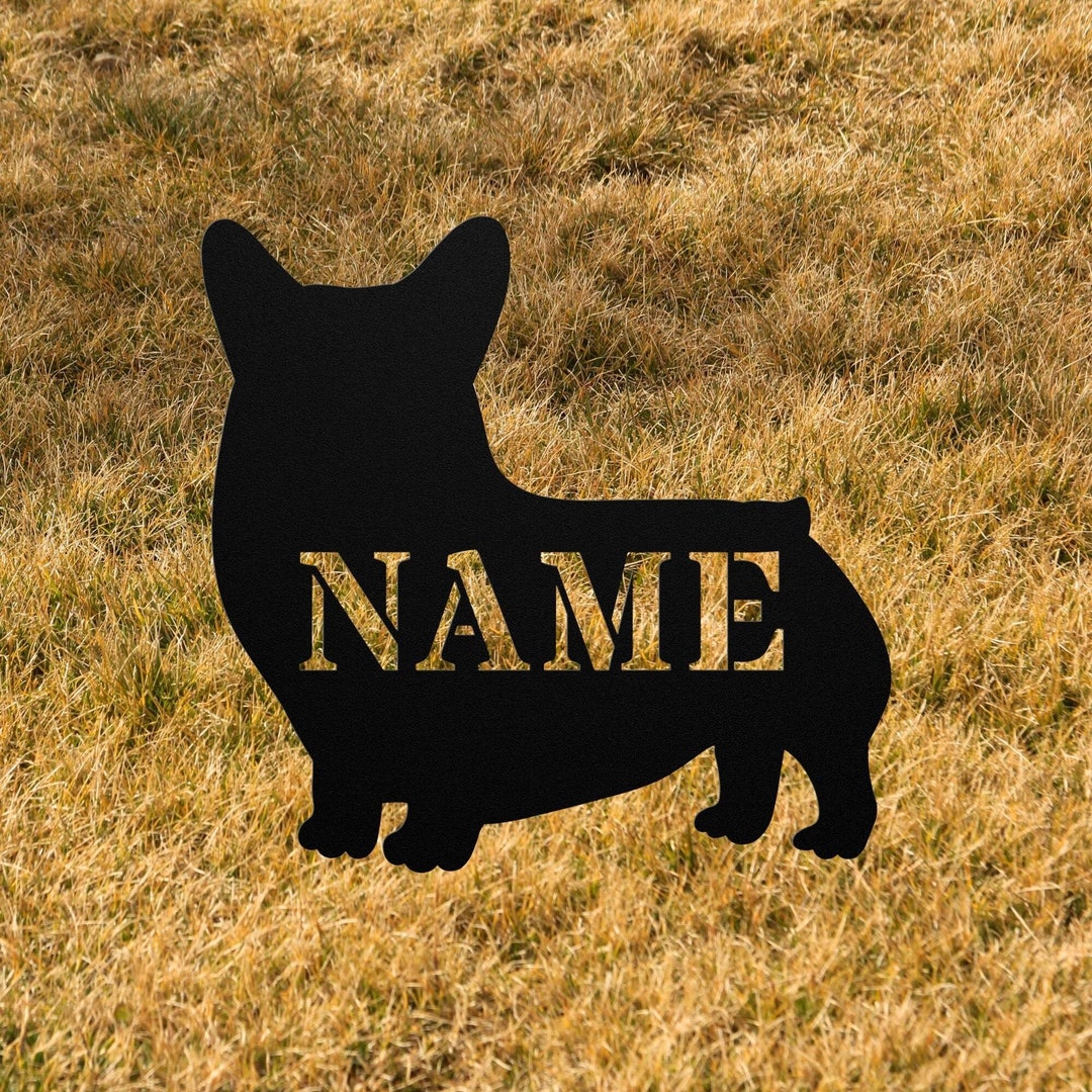 Personalized Corgi Garden Statue Stake, Custom Pembroke Welsch Corgi ...
