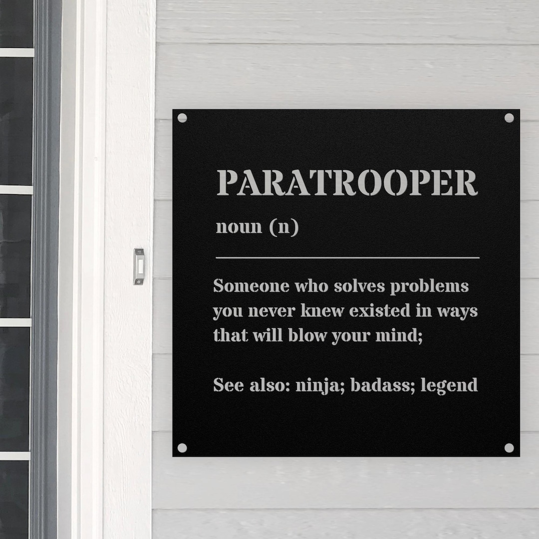 Funny PARATROOPER Gift Metal Sign for Men and Women L for Birthday ...