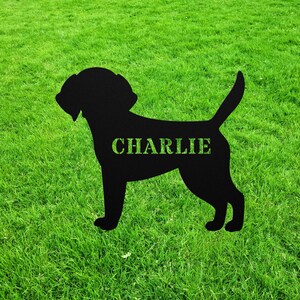 Beagle Memorial Garden Statue Stake, Custom Beagle Outdoor Yard Art ...