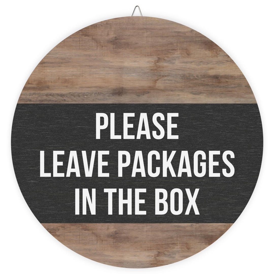 Please Leave Packages in the Box Sign - Wood Sign Door Hanger Front ...