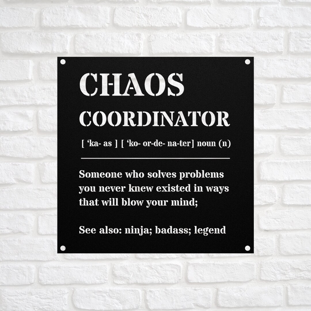Chaos Coordinator Metal Sign Appreciation, Thank You Gift Sign - Etsy