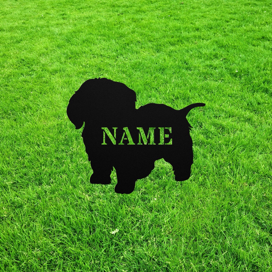 Personalized Cavachon Yard Statue Stake, Custom Dog Outdoor Garden Art ...