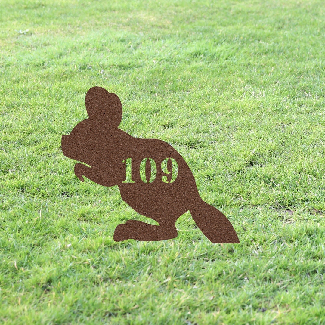 Jerboa House Number Sign Yard Address Plaque Garden Lawn Stake Metal ...