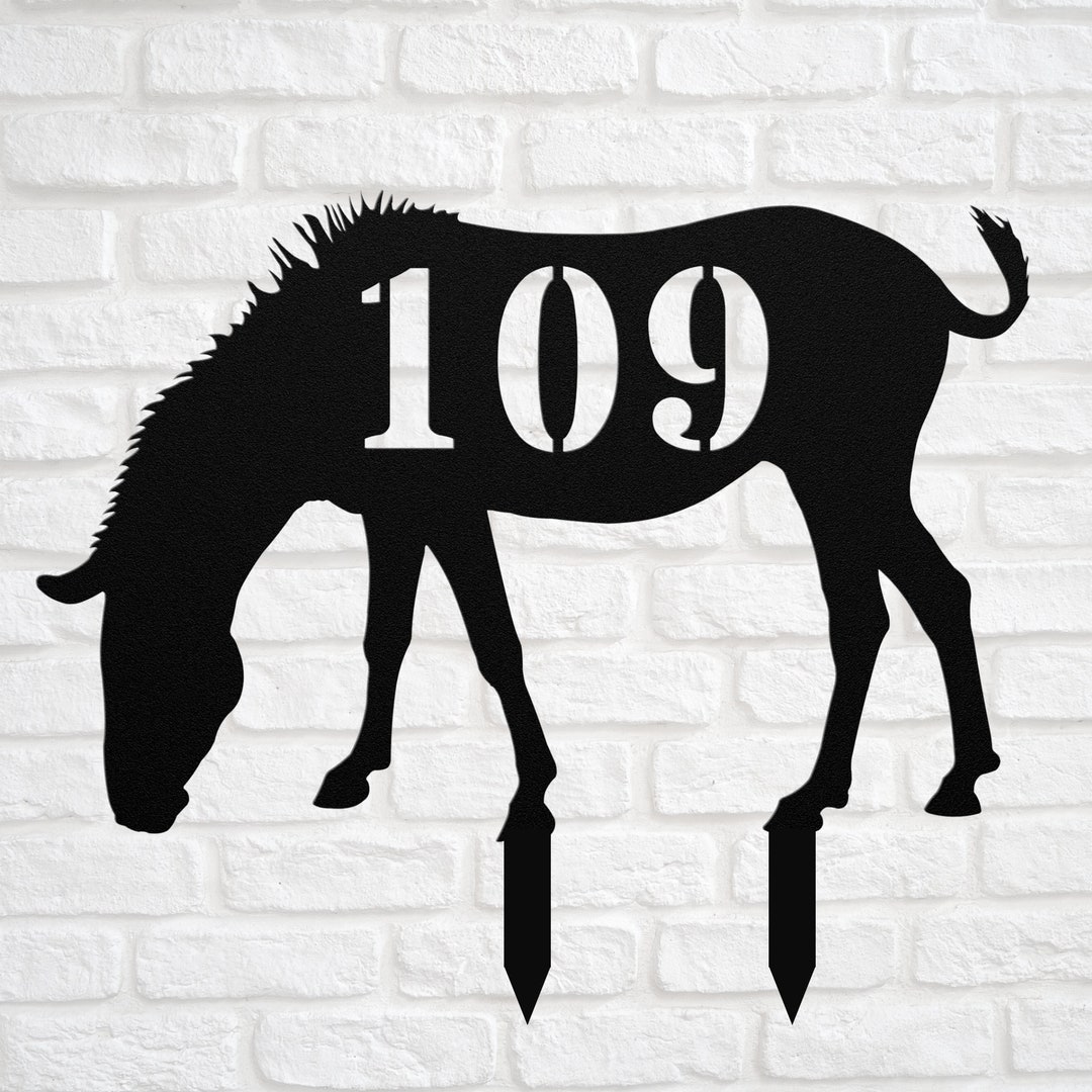 Zebra Address House Sign, Zebra Metal Address Steel Yard Sign, Zebra ...