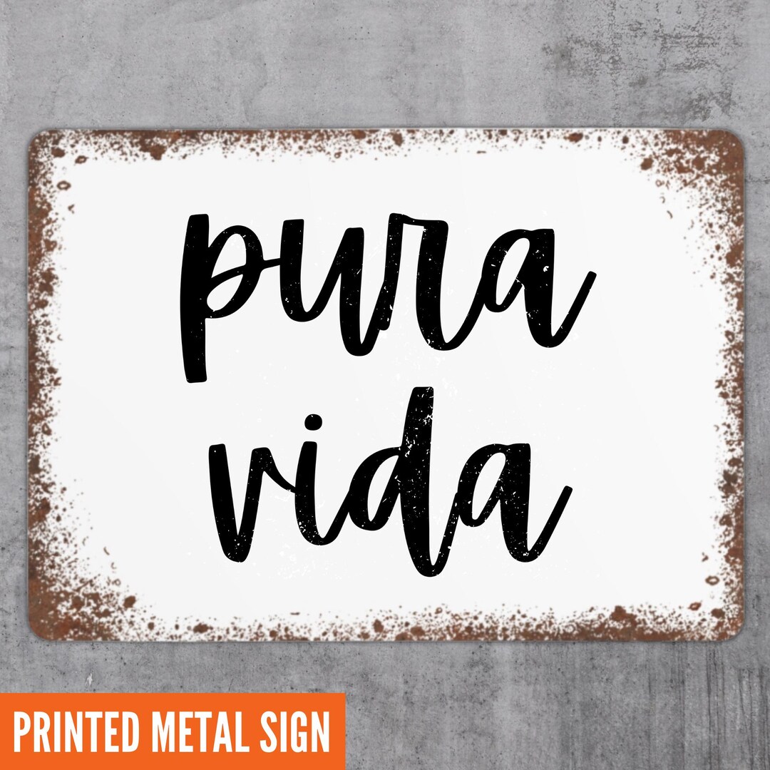 Pura Vida Door Hanger Metal Sign Front Door Wreath Front Door Decor ...
