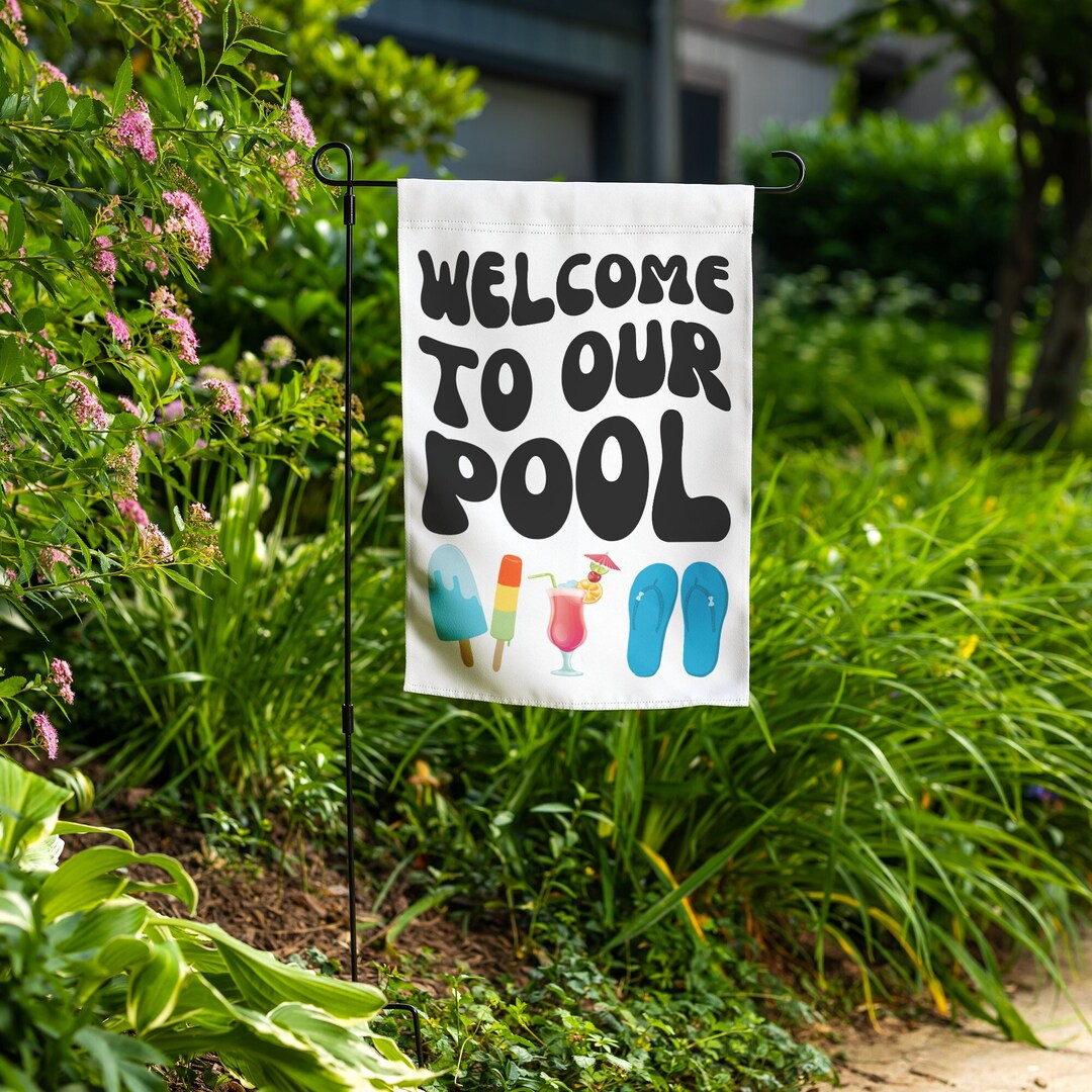 Welcome to Our Pool Flag, Pool House Flag, Pool Garden Flag, Pool Decor ...