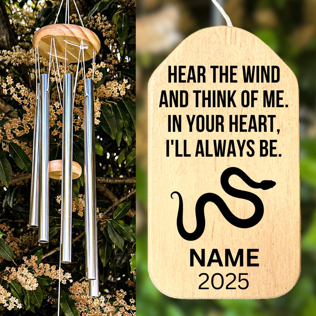 Snake Wind Chime Snake Memorial Snake Wind Spinner Suncatcher Loss Gift ...