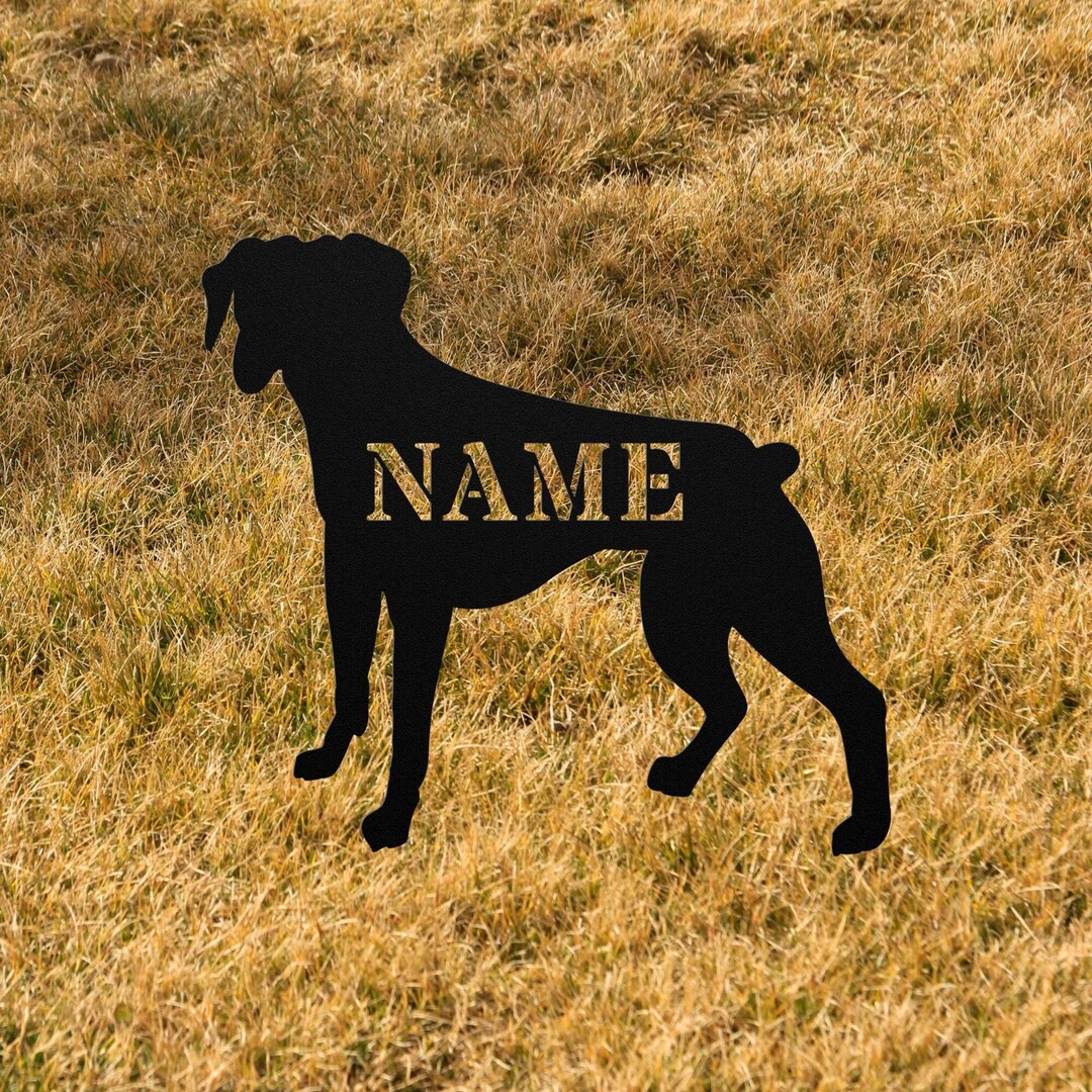 Personalized Boxer Dog Garden Statue Stake, Custom Boxer Dog Outdoor ...